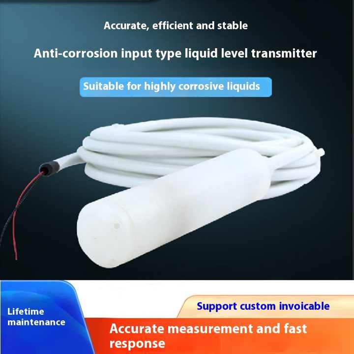 Ptfe Hydrostatic Liquid Level Sensor Transmitter Plastic Anti-Corrosion ...