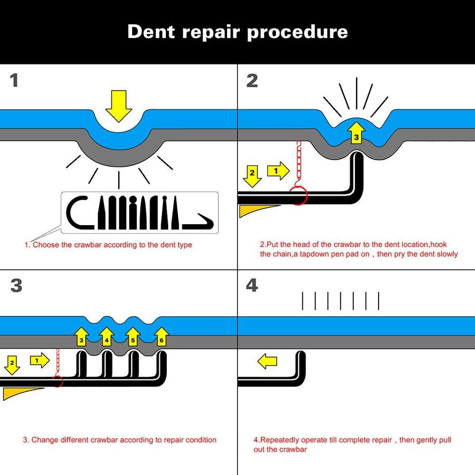 Super Pdr Spring Steel Car Crowbar Tools Paint Less Pdr Tools Dent ...