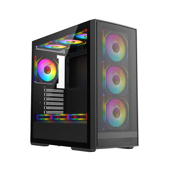 RGB Full-View Side Transparency Mesh Strong Heat Dissipation ATX Mid ...