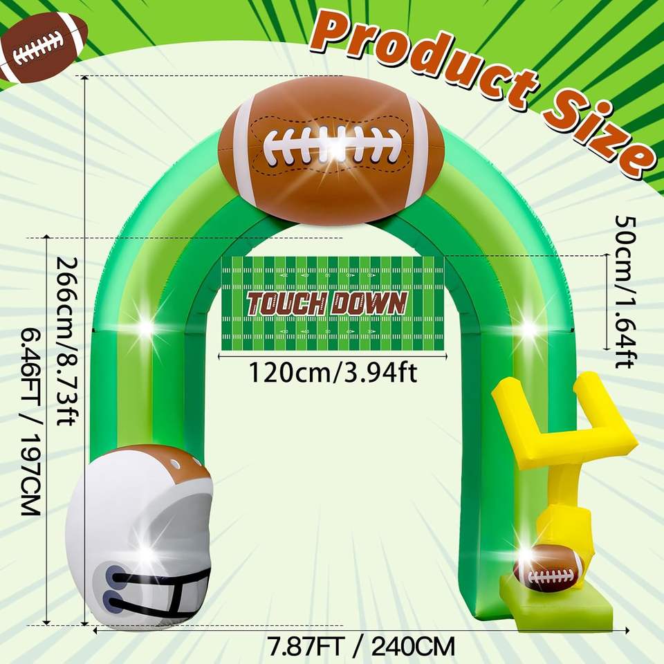 Football Inflatable Fabric Outdoor Yard Arch Goal Post with Helmet ...