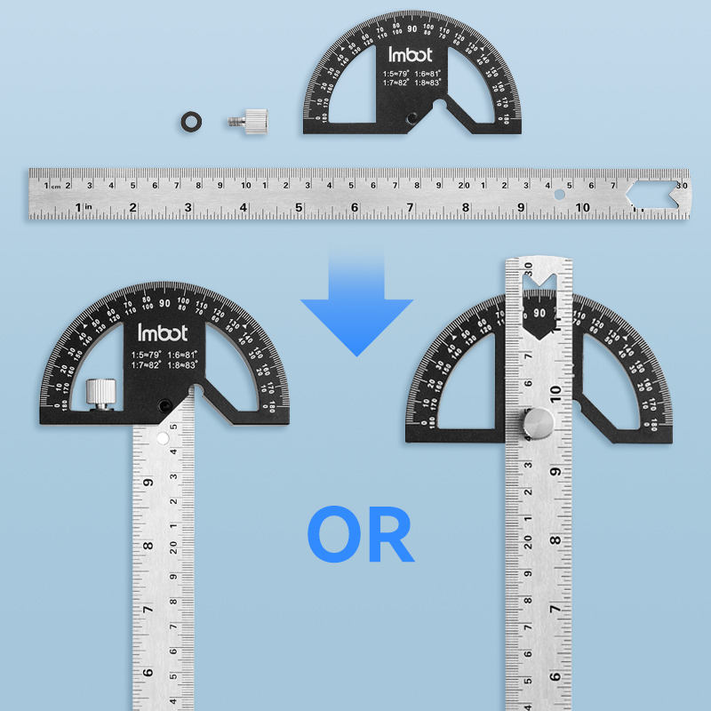 Imbot Magnetic 12" Angle Ruler - Detachable, Inch/Metric, for DIY ...