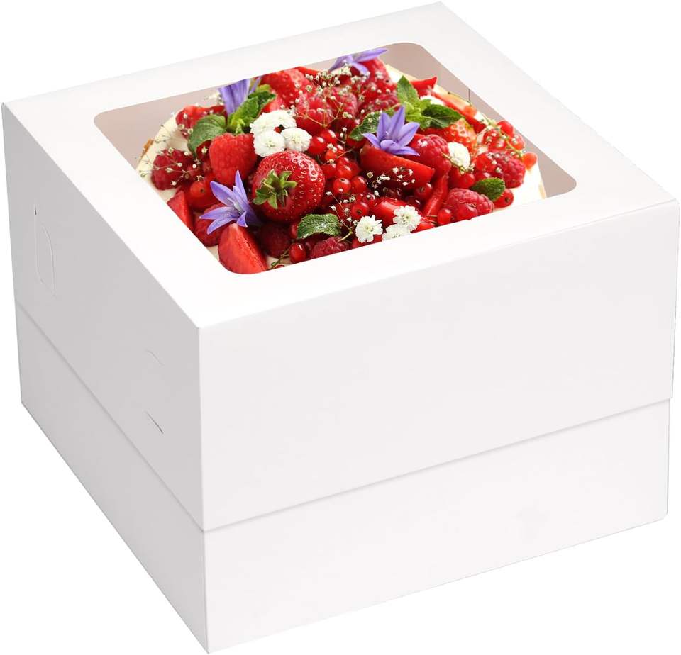 12Inch Cake Paper Box With Window Disposable Cake Transport Container ...