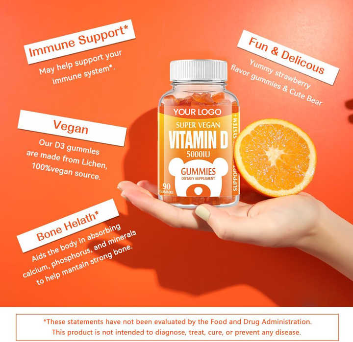 OEM & ODM Supported Vegan Vitamin D Gummies Super Energy Boost ...