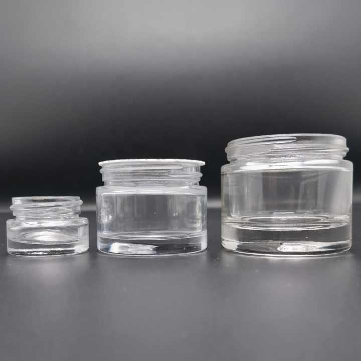 Heavy Base Bottom Clear Glass Cream Jar With Screw Cap 10g 20g 30g 50g 100g Glass Mini Jar for ...