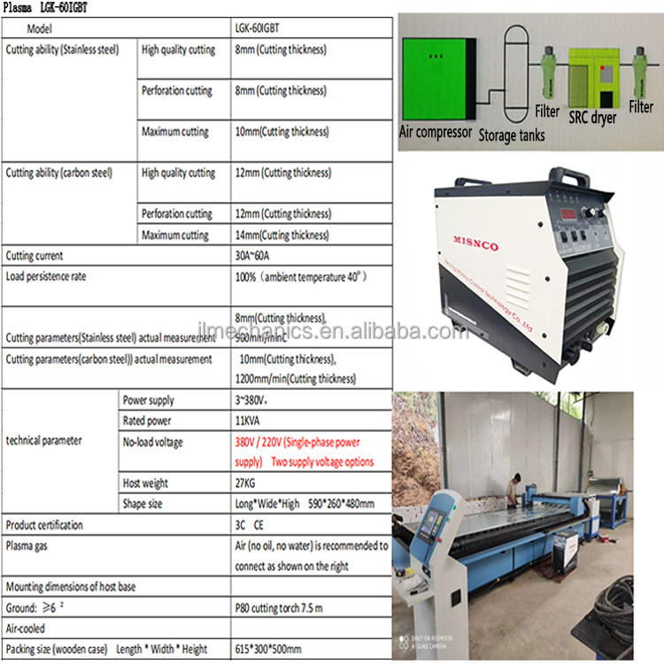 120a Cnc Plasma Power Supply Lgk-60igbt Plasma Cutting Machine Products ...