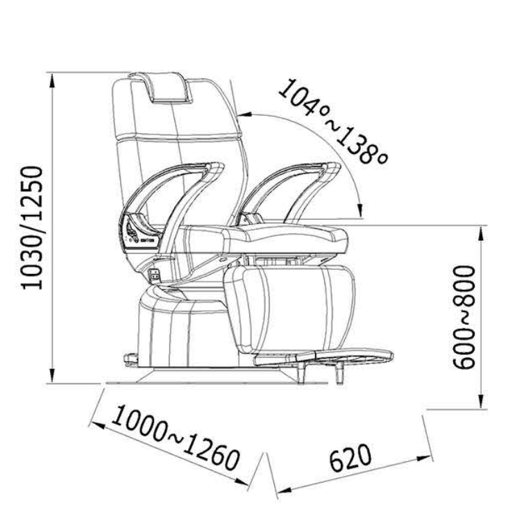 A 2026 Luxury Modern Electric Barber Chair Reclining 3 Motors ...