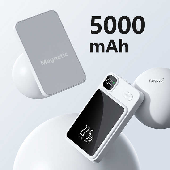 Mini Power Bank 5000mAh Wireless Magnetic PowerBank Portable 15W ...