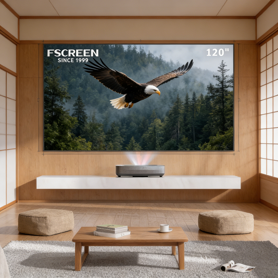 Fscreen Aura Series Fresnel ALR Easy Assemble UST Projector Screen 150 ...