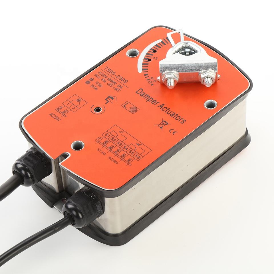 Modern Red 5nm Electric Motor 230V HVAC Spring Return Damper Actuators ...