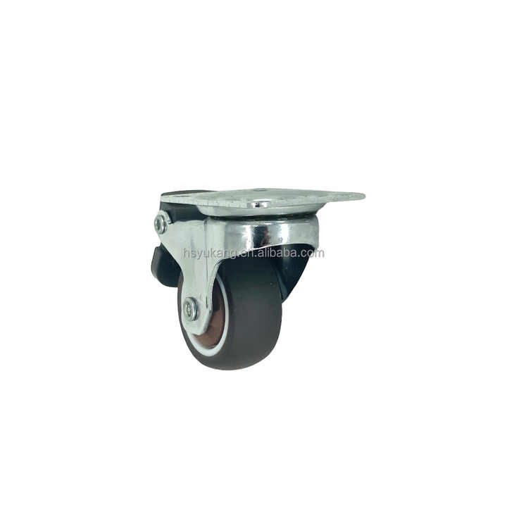 U-Shaped Side Mount Casters with Brake TPR Rubber Mute Solid Wheel for ...
