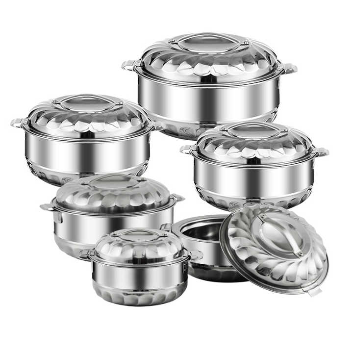 Stainless Steel Insulated Food Storage Container Set - 6 Pcs, OEM