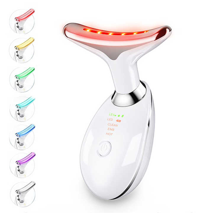 7 Colors Skin Care Led Light Face & Neck Lifting Massager Red Light ...
