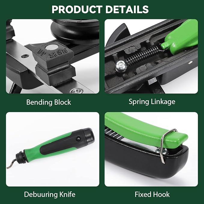 90° Bend Tubing Bender Kit - HVAC Ratchet Tool Set