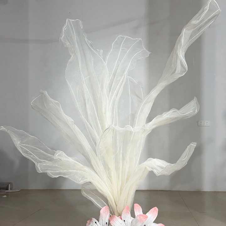 Custom Handmade Giant Silk Art Installation for Weddings