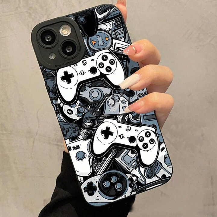 Game Controller Graphic Case for iPhone 16 15 14 Pro Max 11 12 13 7 8 ...