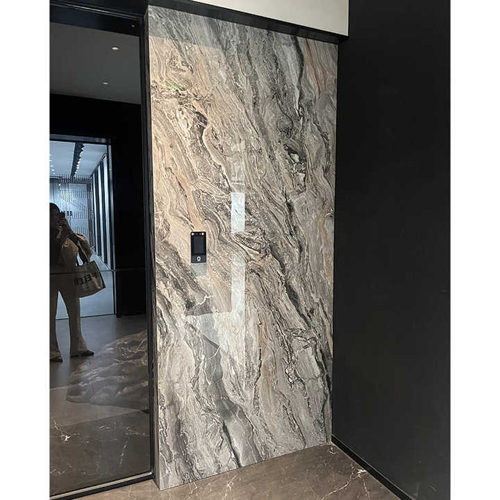 Large Format Big Size Ceramic Panel Sintered Stone Brown Marble Wall ...