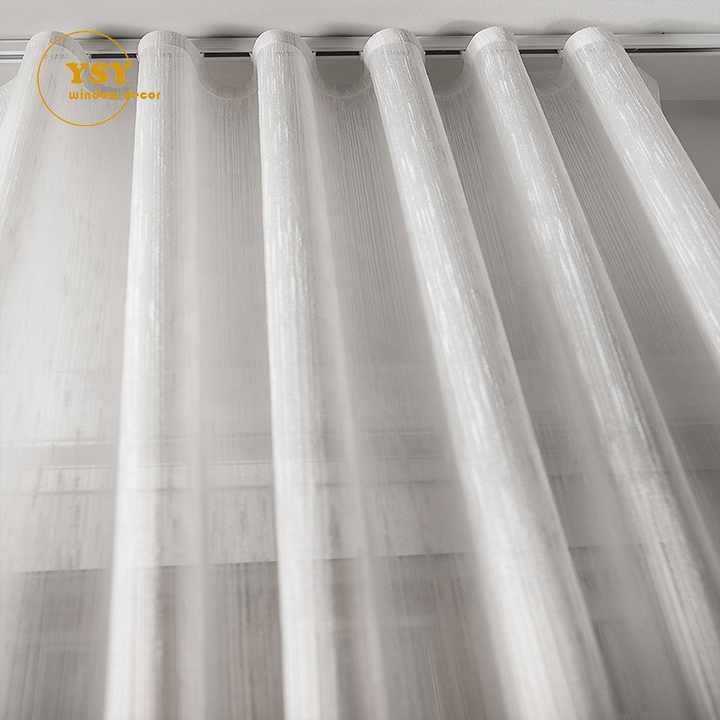 Custom Made S Fold Voile Sheer Drapery Linen Ripple Fold Drapes Semi ...