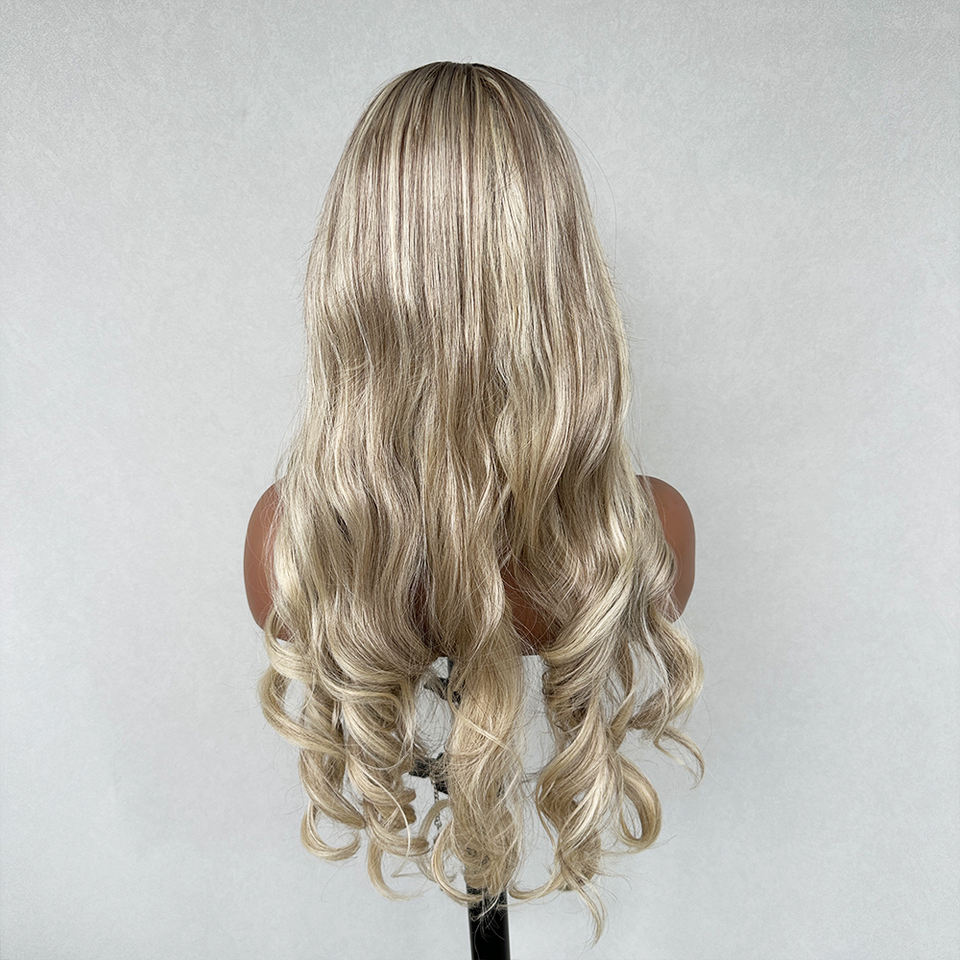 Soft Silicone Base Cap Medical Wig - 28 Inches Long Blonde
