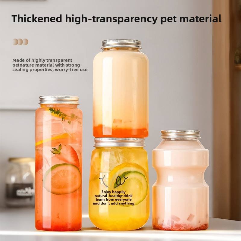 Disposable PET Milk Tea Bottle Drink Fruit Tea Coffee Beverage Bottle ...