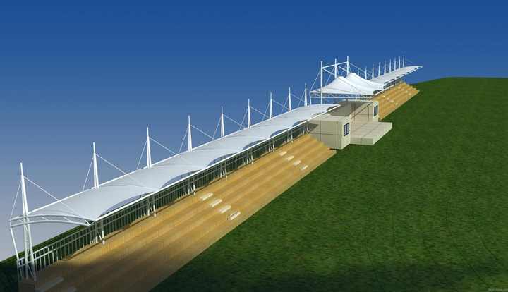 PVDF PTFE Steel Tensile Membrane Structure for Sports Halls