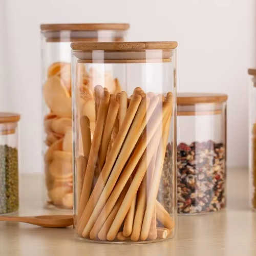 Wholesale 1000ml High Boron Glass Storage Jar Lid Large Efficient ...