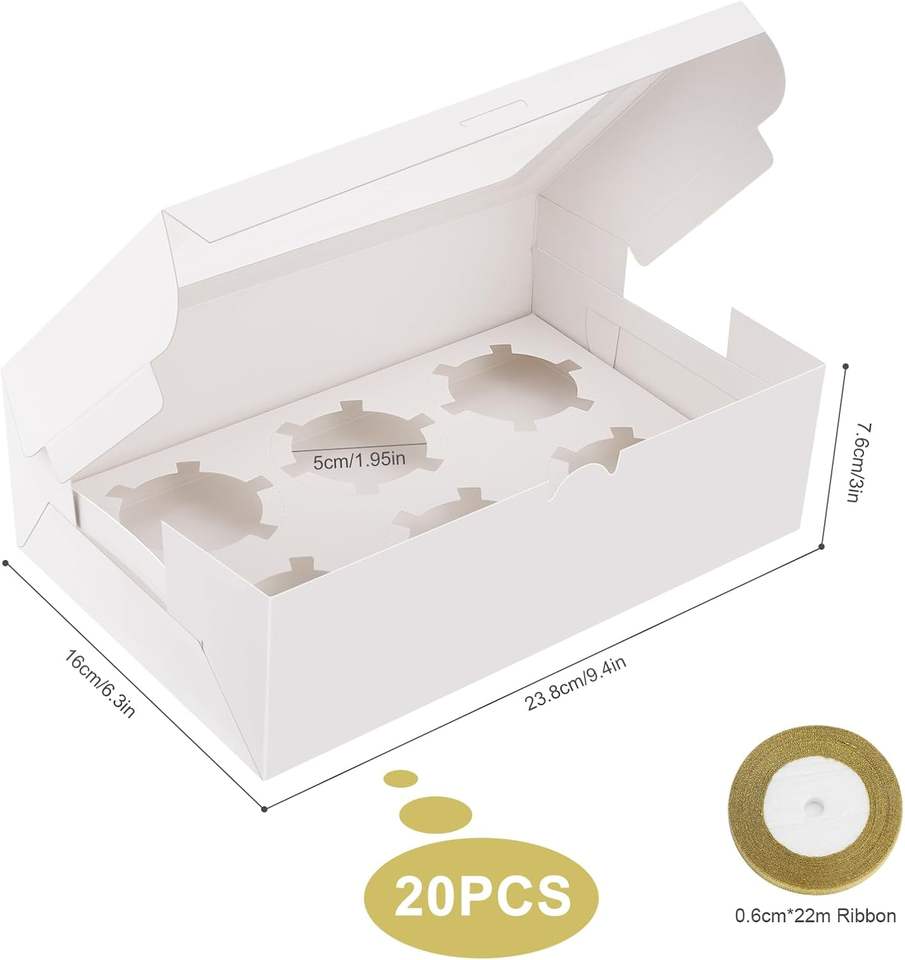 Onezebra Brown Kraft Rectangular Cake Cupcake Boxes Transparent Window ...