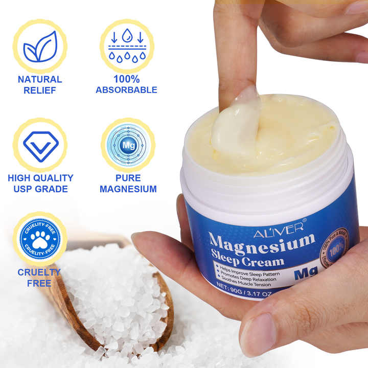 ALIVER Magnesium Sleep Cream - Promotes Relaxation & Sleep