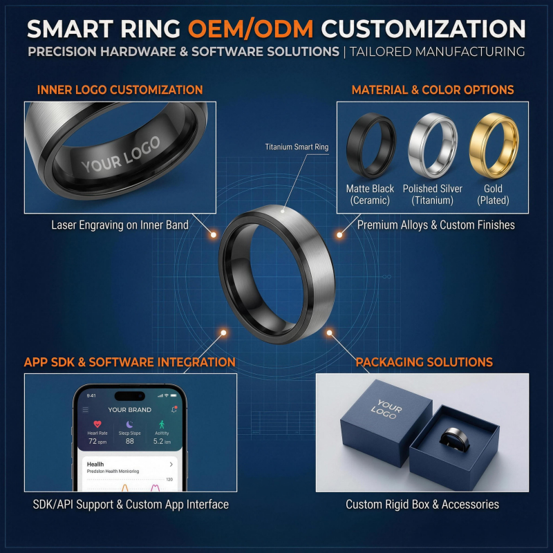 Stainless Steel Health Tracker Ring Charging Case BCL603 Chipset Men ...