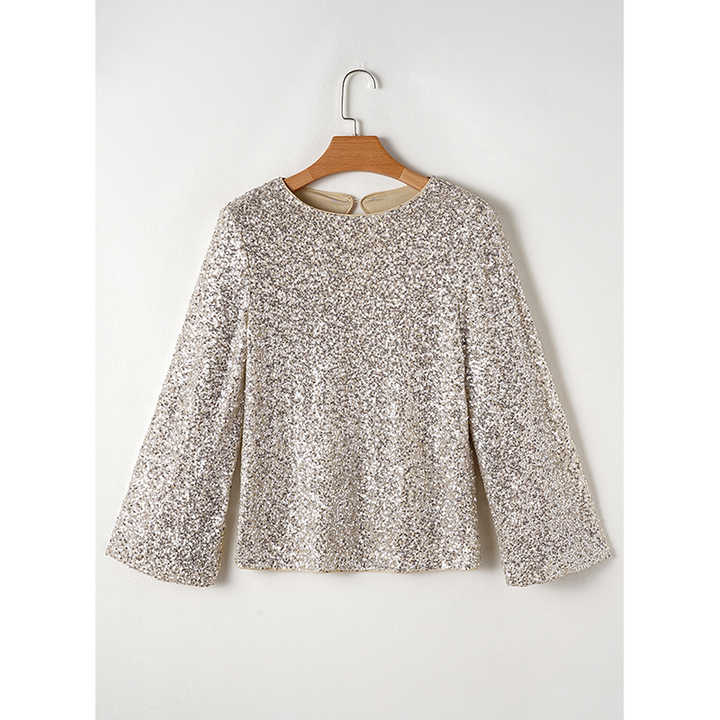 Dear-Lover Wholesale New Year Party Tops Puff Sleeve Cutout Back Sequin ...