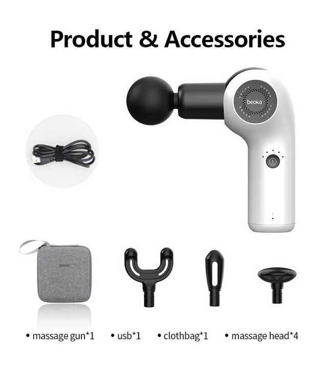 Beoka RRT Muscle Massage Gun - 4 Head Percussion Vibration