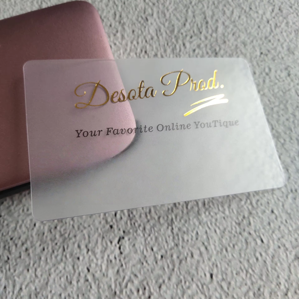 Custom Transparent PVC Business Cards Offset Printed with Hot Stamping ...