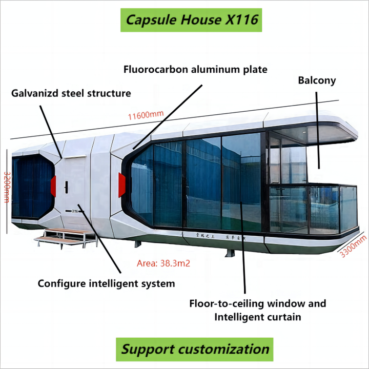 Custom Capsule Room Prefabricated Modular Container Home
