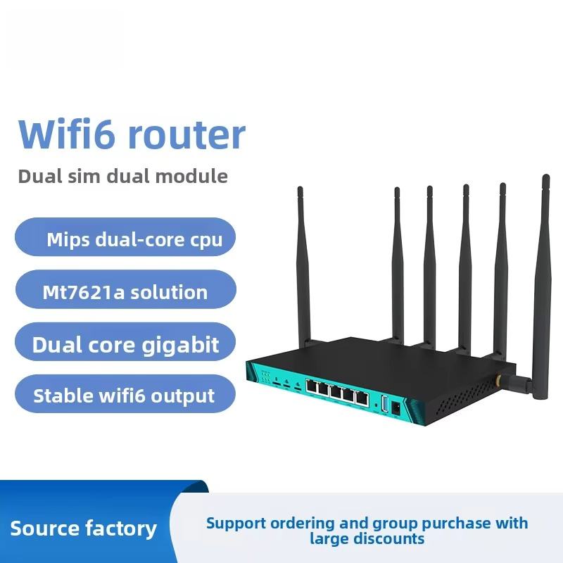 4G 5G CPE WIFI6 Router Mesh Networking Duale Band 2.4Ghz 5.8Ghz ...