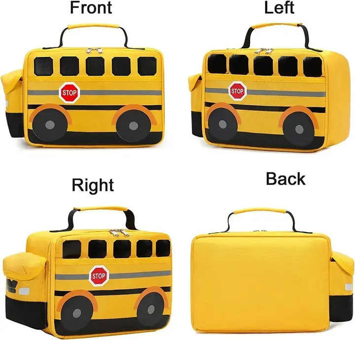 Insulated Baby School Bus Lunch Bag for Kids Children Girls Boys ...