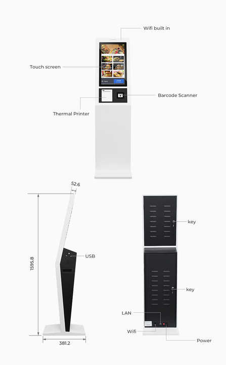 2025 21.5\" 32\" Indoor Self-Payment Kiosk for KFC & Restaurants Touch ...