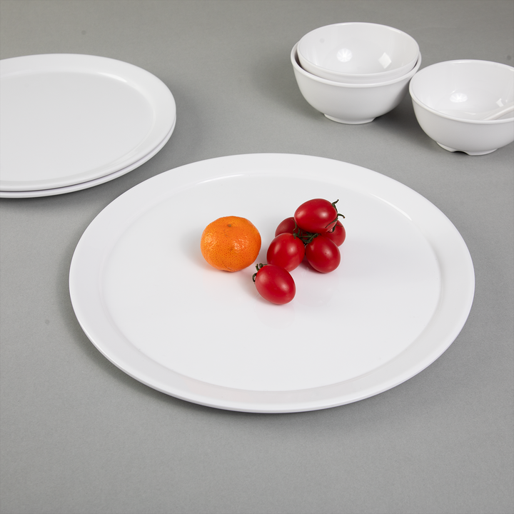 Free Sample Custom logo Shallow Dishes Luxury Plates Round Flat White ...