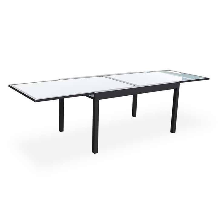 Outdoor Aluminium Glass Extension Table for Garden Patio