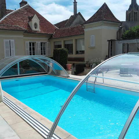 Polycarbonate Swimming Pool Covers Retractable Above Ground Telescopic ...