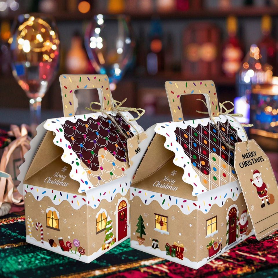 Modern Small Christmas Gingerbread House Candy Biscuit Snack Box ...