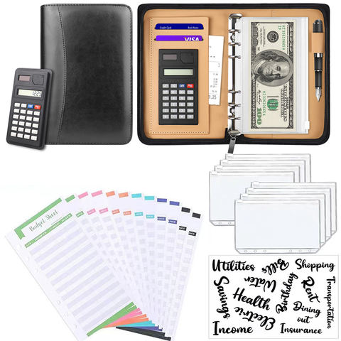 Custom Laminated Money Wallet Planner - A6 A7 Clear Labels