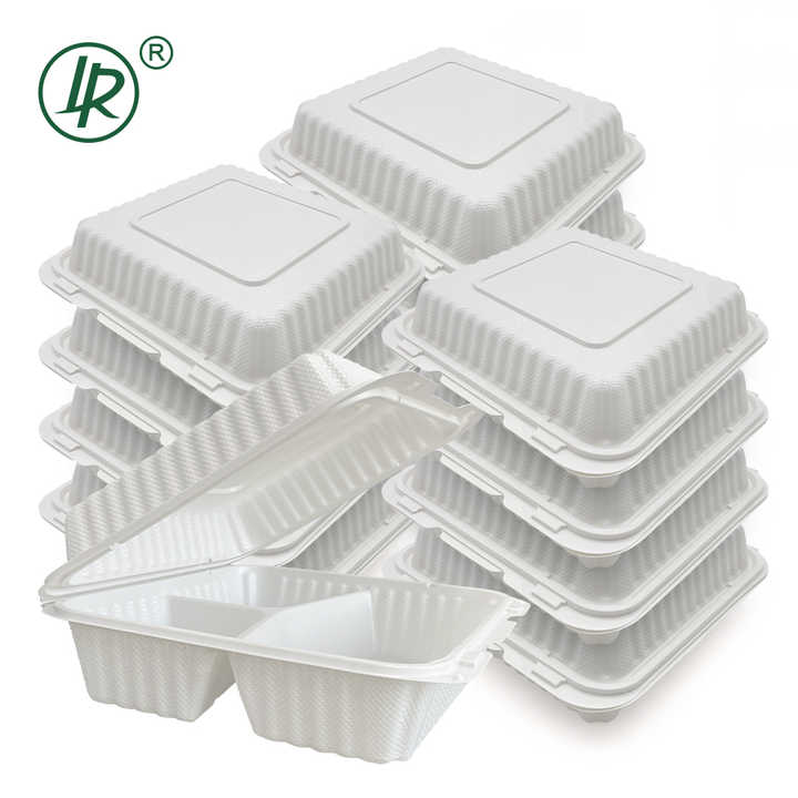 3 Compartment Hinged Clamshell Corn Starch Biodegradable Takeaway ...