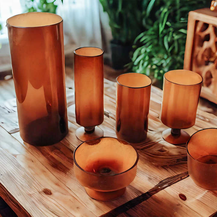 56H Factory customized Amber Glass Water Kettle Cups Heat Resistant ...