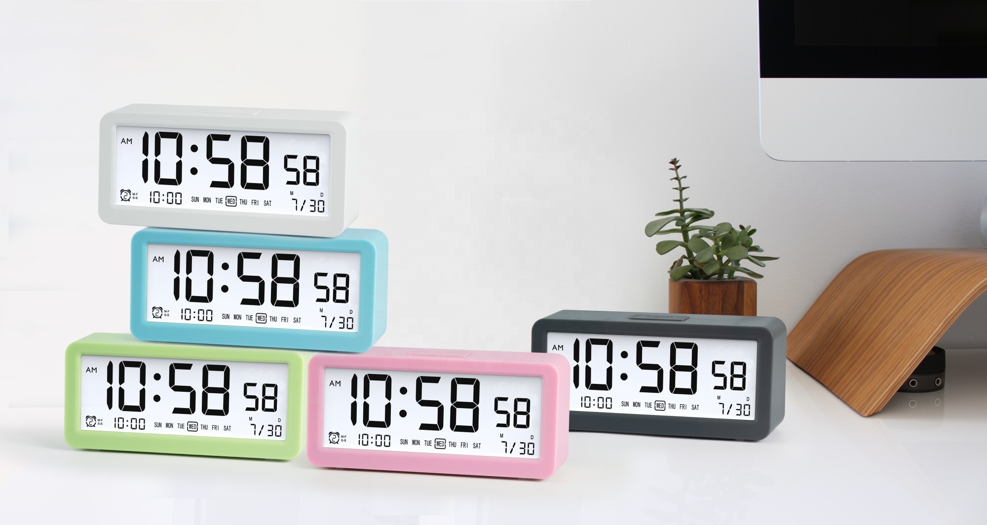 Buy pink digital clock online | Smart Desk Clock with USB Power | BETTER