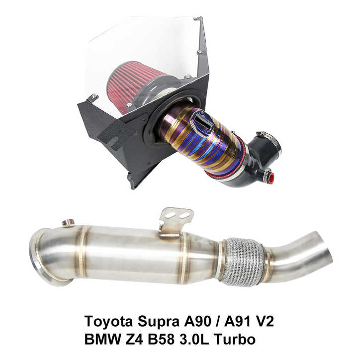 For Toyota Supra A90 A91 V2 BMW Z4 B58 3.0L 4'' Titanium Alloy Cold Air Intake with Turbo Inlet ...
