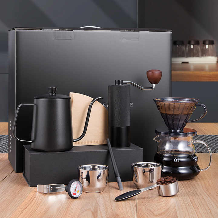 Outdoor Manual Grinder Coffee Maker Gift Set for Travel