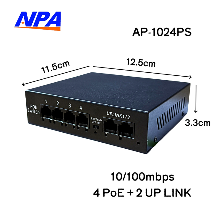 Chinese Manufacturer PoE Switch 4-port 10/100Mbps 2 Uplink 48v Ethernet ...