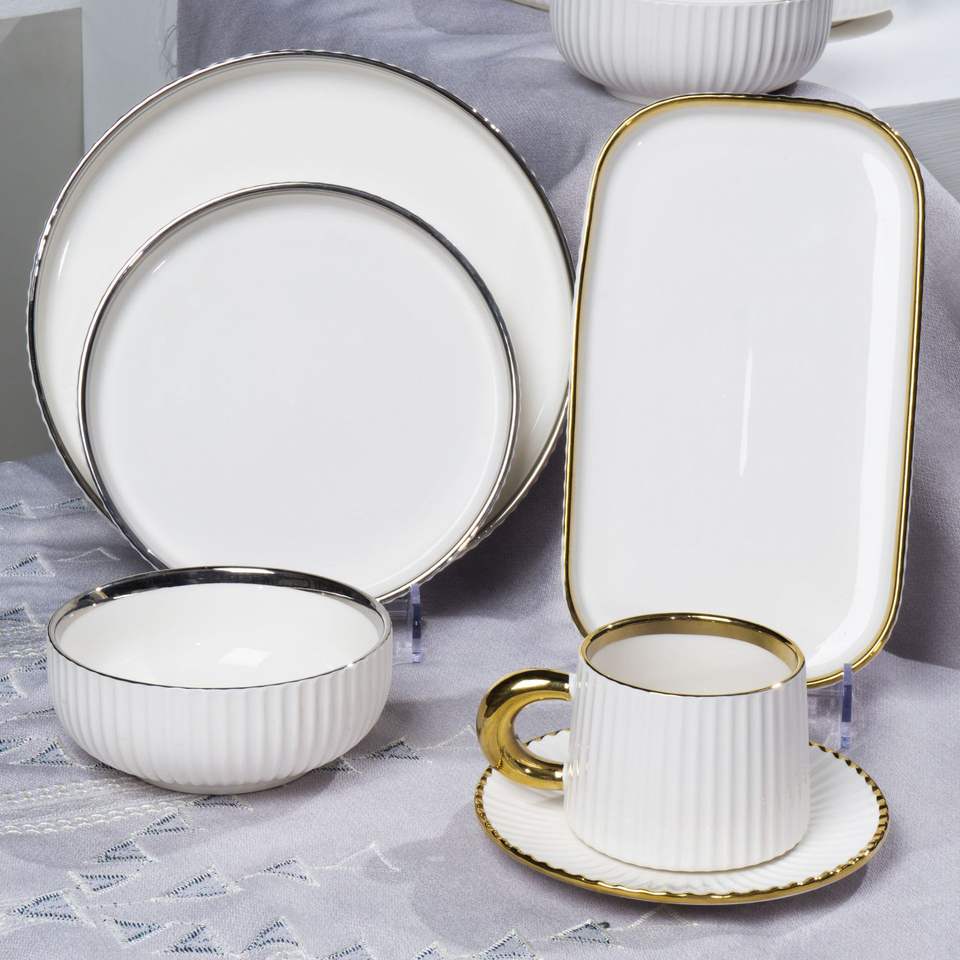 2024 Luxury High-End Disposable Ceramic Dinnerware Set Modern Design ...