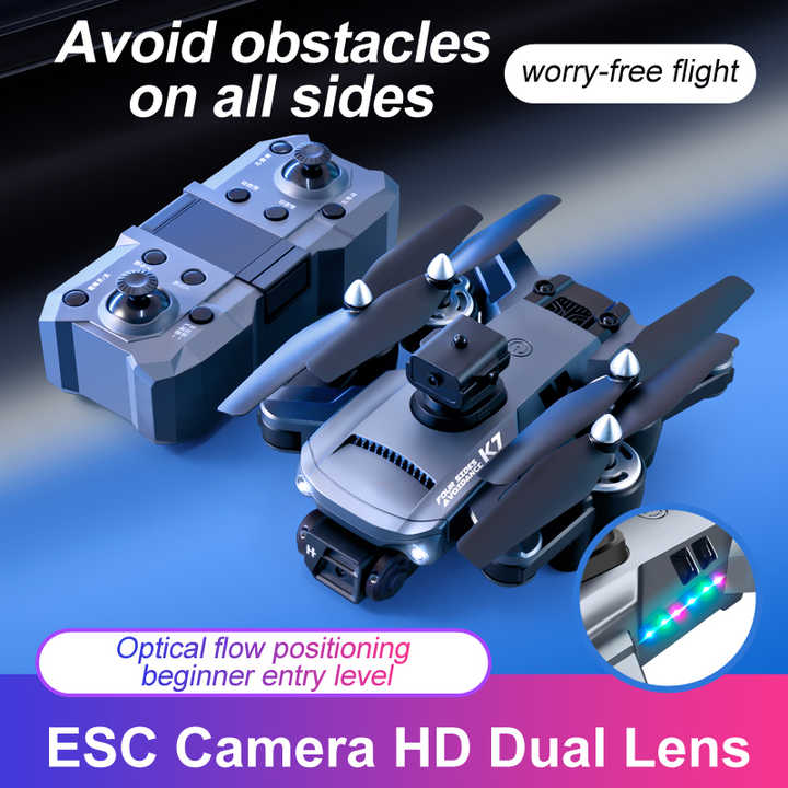 2024 K7 Drone 4K Obstacle Avoidance Dual Camera Drone 360-Degree Stunt ...