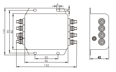 High Performance emc emi filter 3 phase power line filter with 4 bolt ...