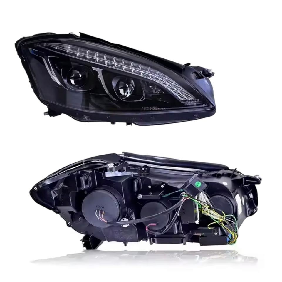 S-Class S350 S500 S600 W221 Headlights X221 DRL LED 2006-2009 Turn ...